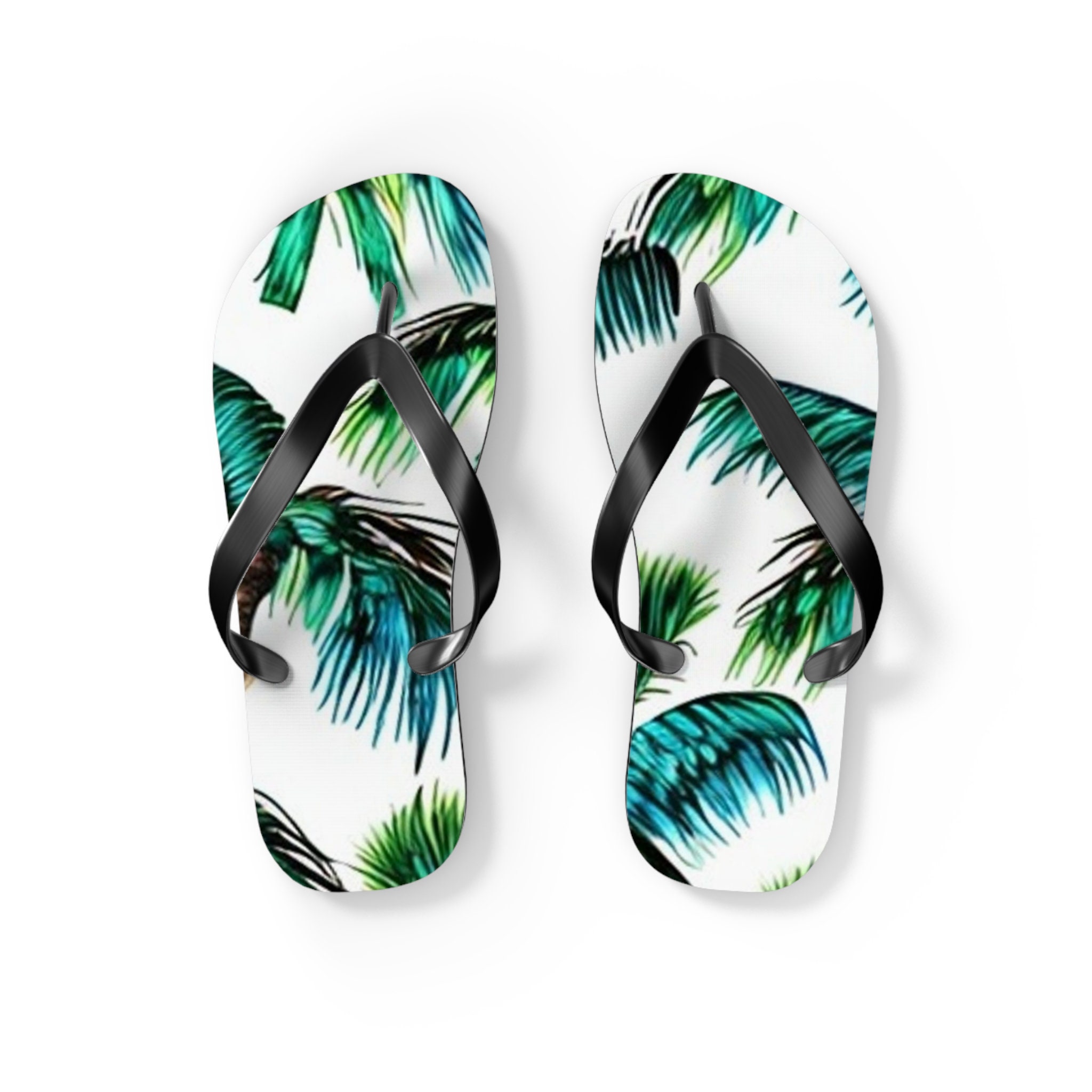 Tropical Palm Tree Flip Flops Beach Sandals Vacation Footwear Summer ...