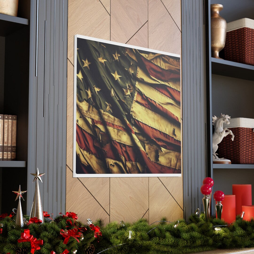 Distressed American Flag Canvas Gallery Wrap - Etsy