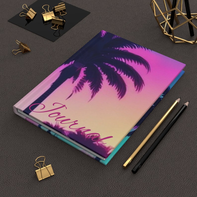 Hardcover Journal Tropical Palm Tree Island Paradise | Nature Inspired ...