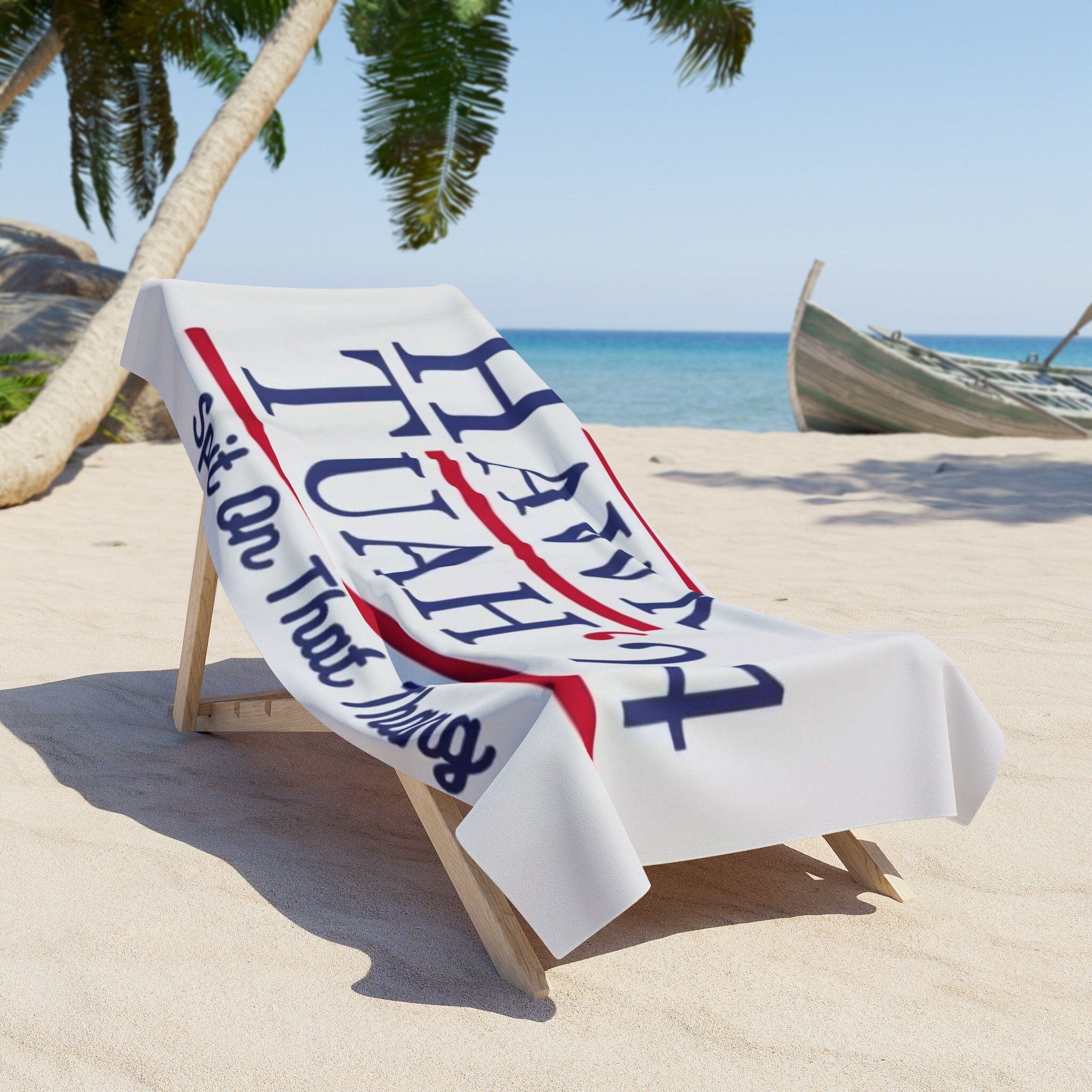 Hawk Tuah Beach Towel | Minimalist Polyester and Cotton Fabric Beach ...