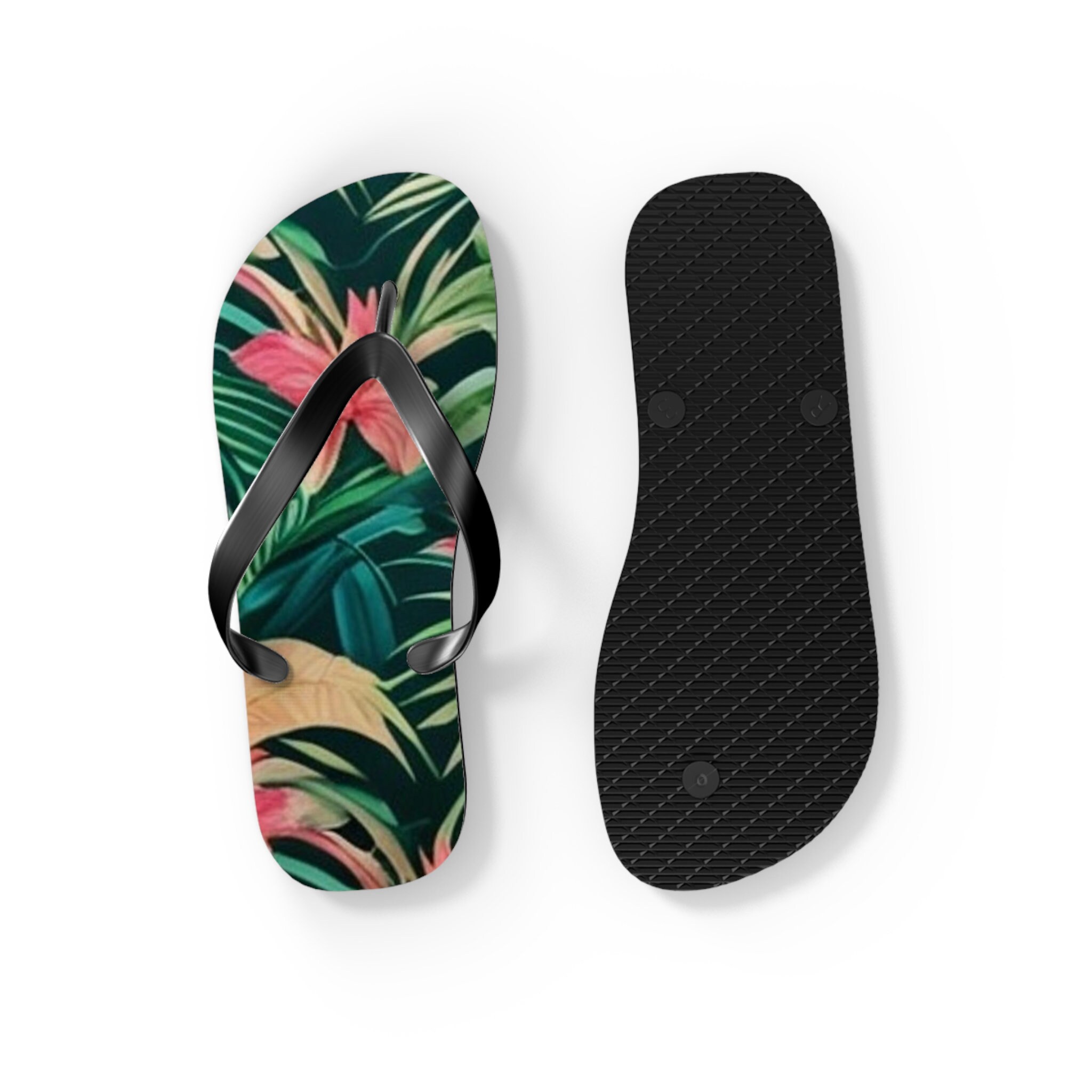 Tropical Palm Tree Flip Flops Beach Sandals Vacation Footwear Summer ...