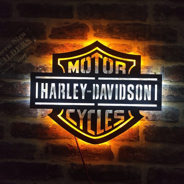 Harley Davidson Lighted Signs - Etsy