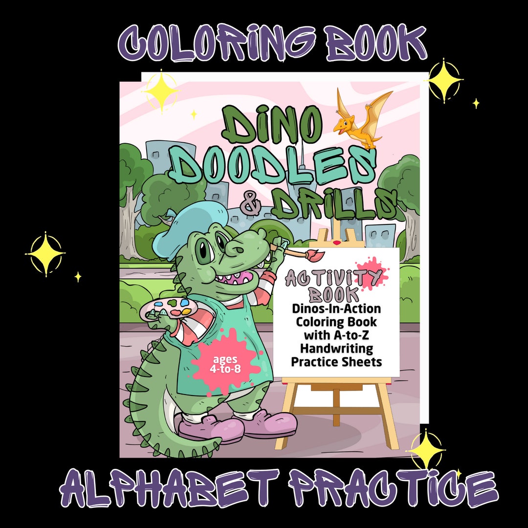 Dino Doodles & Drills Trace Letter Writing Activity Book With Dinosaur ...