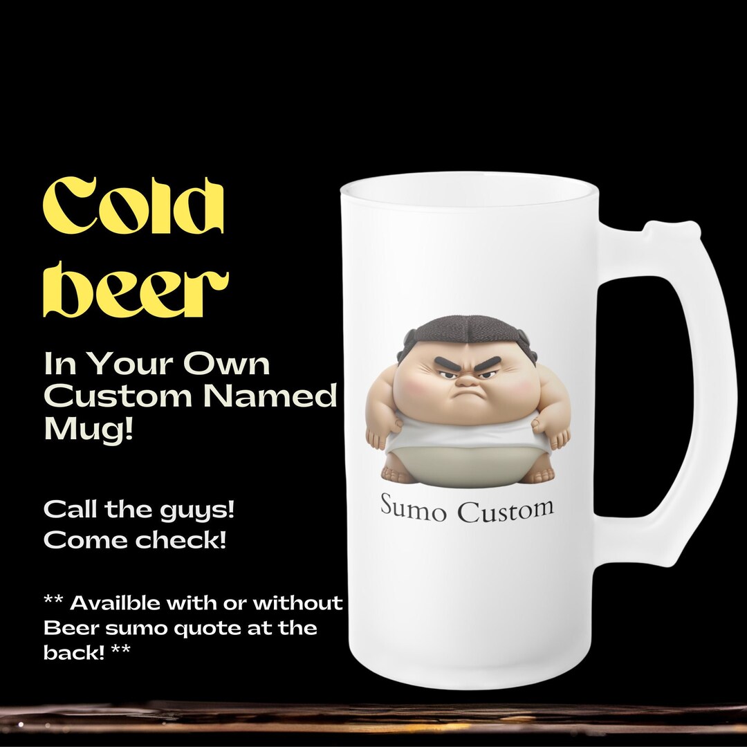 Personalized Beer Mug Sumo your Name Beer Mug - Etsy