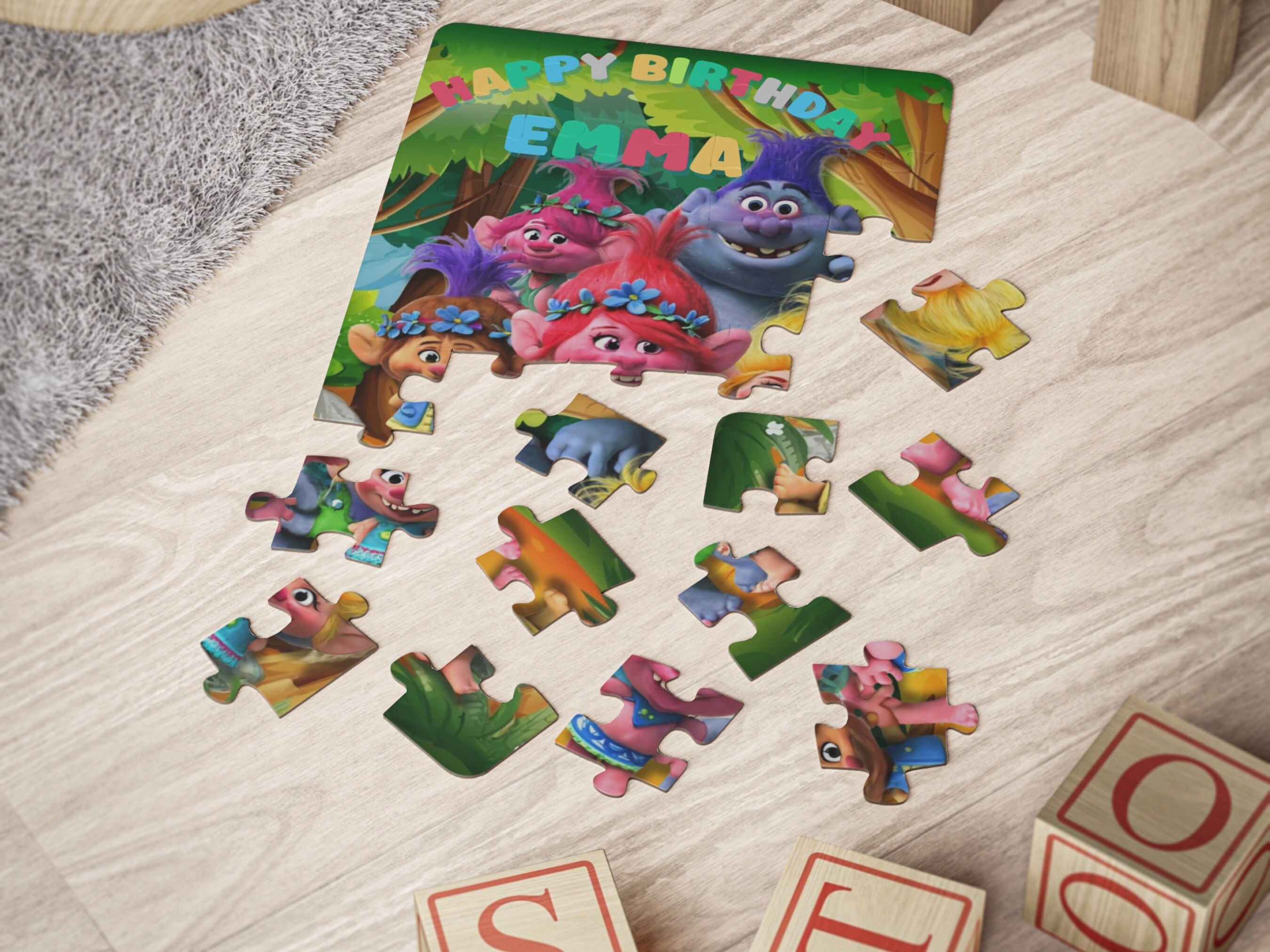 Personalized Name Puzzle for Kids and Children,30 Pcs, Trolls Jigsaw ...