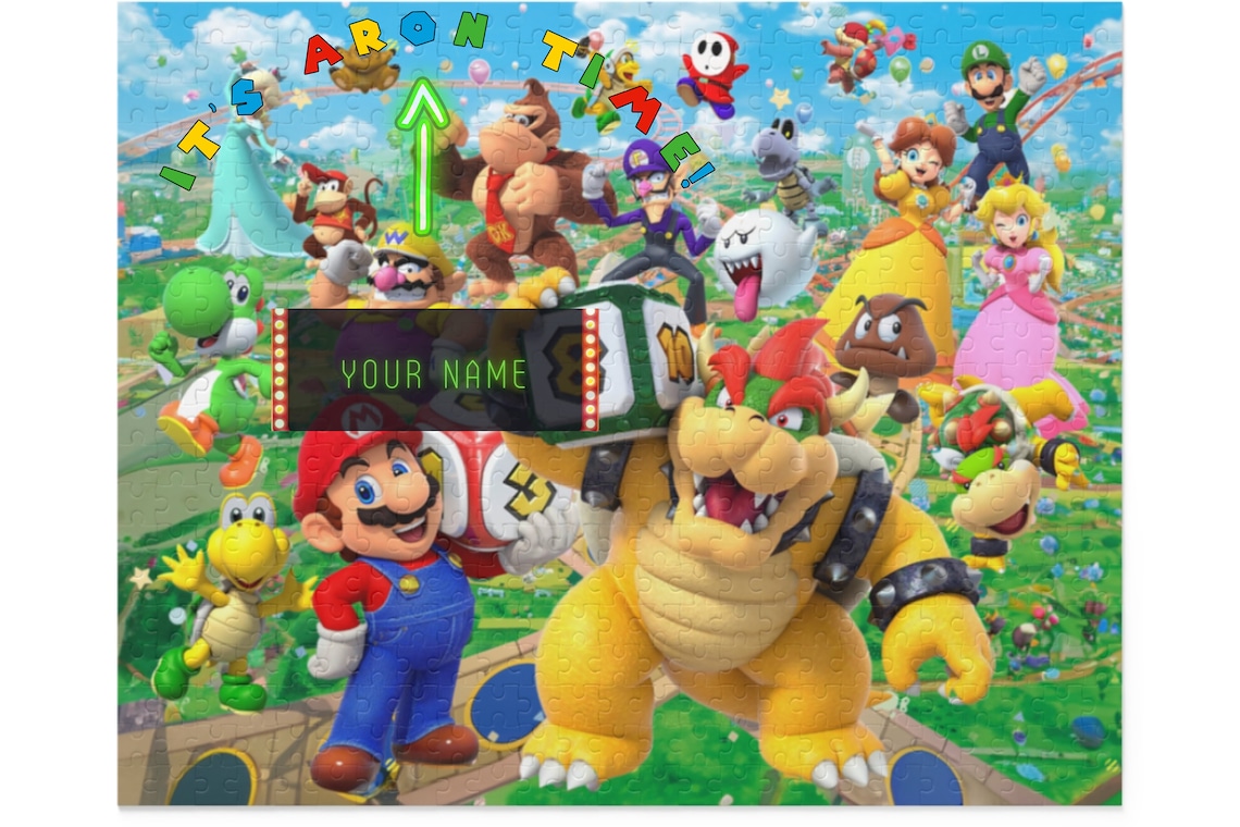 Mario Jigsaw Puzzle, Custom Puzzle Gift 120,250,500 Super Mario Gift ...