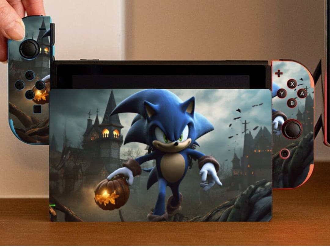 Sonic Nintendo Switch Sticker Skin Sonic Switch Haunted Halloween ...