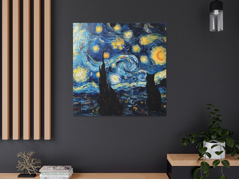 Cat Van Gogh Wall Art, Office Decor for Wall Cubicle, Cats Wall Art ...