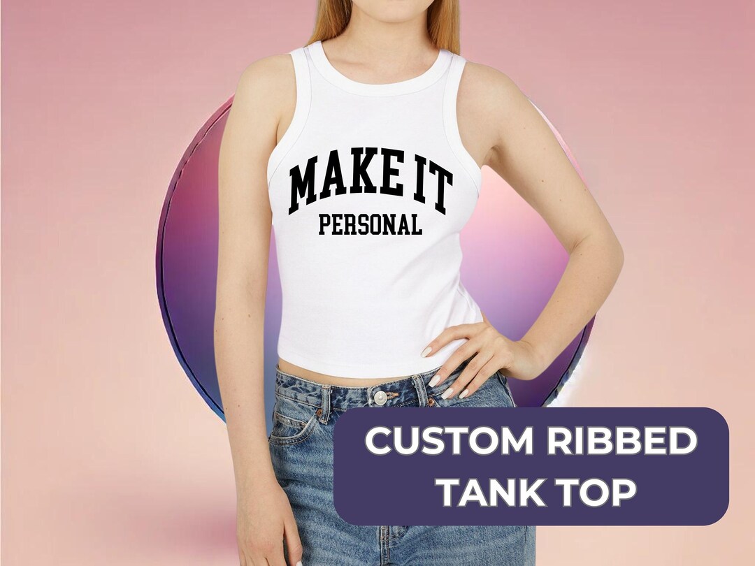 Custom Tank Top, Text Tank Top, Ribbed Tank Top, Vintage Tank Top ...