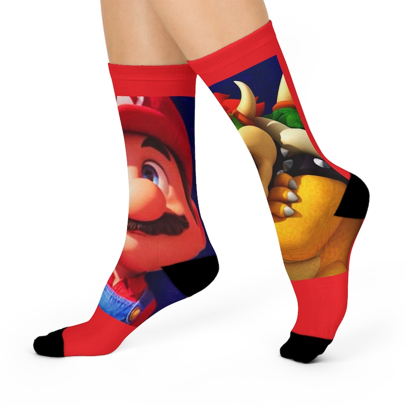 Mario Socks, Socks Women, Socks Men, Bowser Sock, Children's Gift, Crew ...