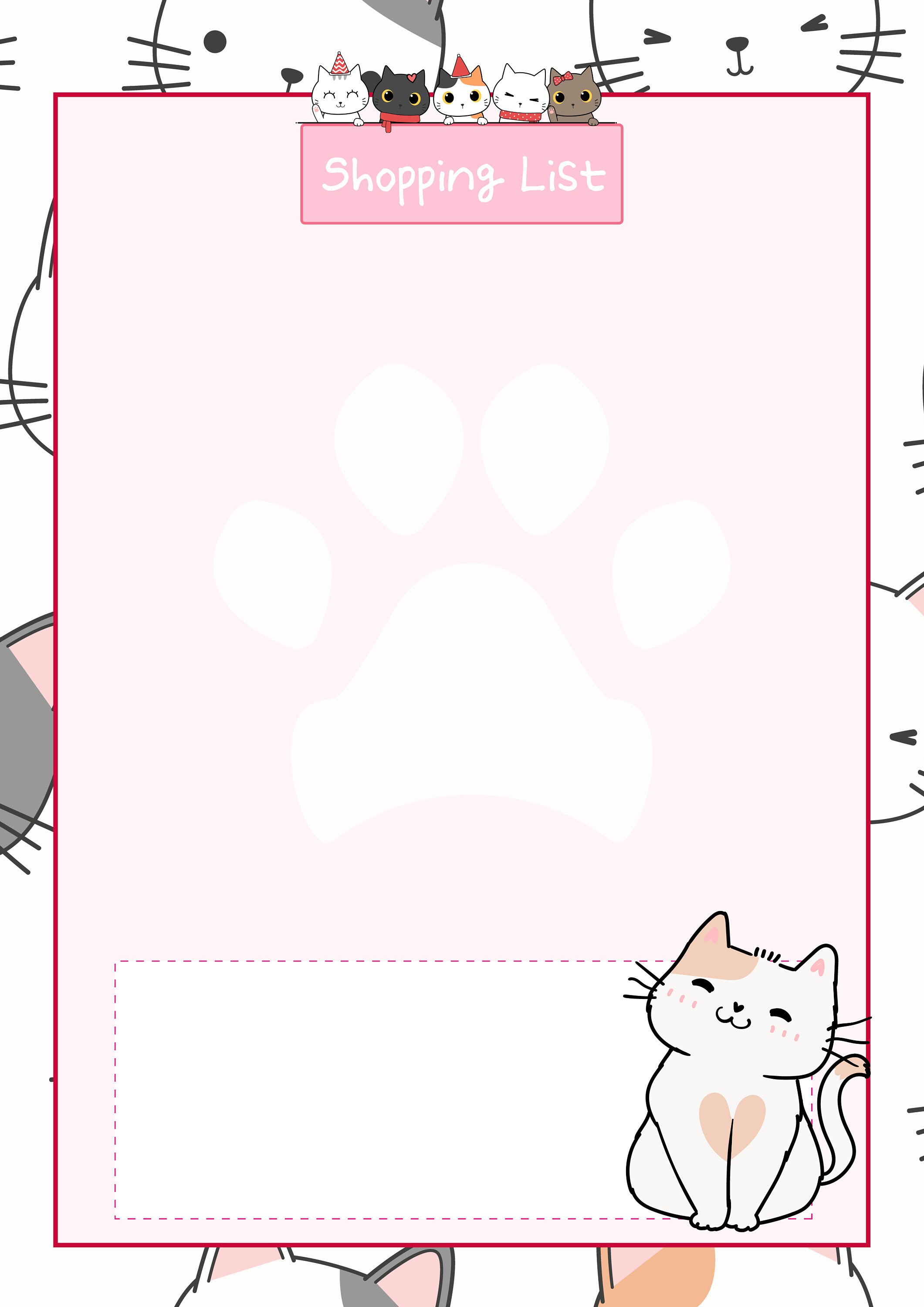 Cute Cat Notepad | Kitty Shopping List & Notes | Cat Lover Notepad ...