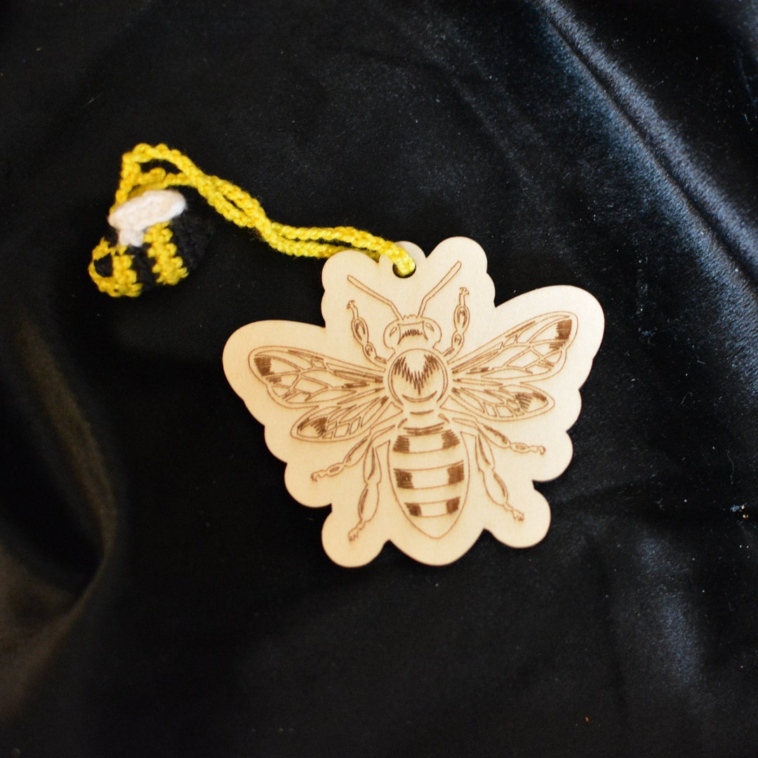 Wooden Bookmark Bee With Its Crochet Bee - Etsy