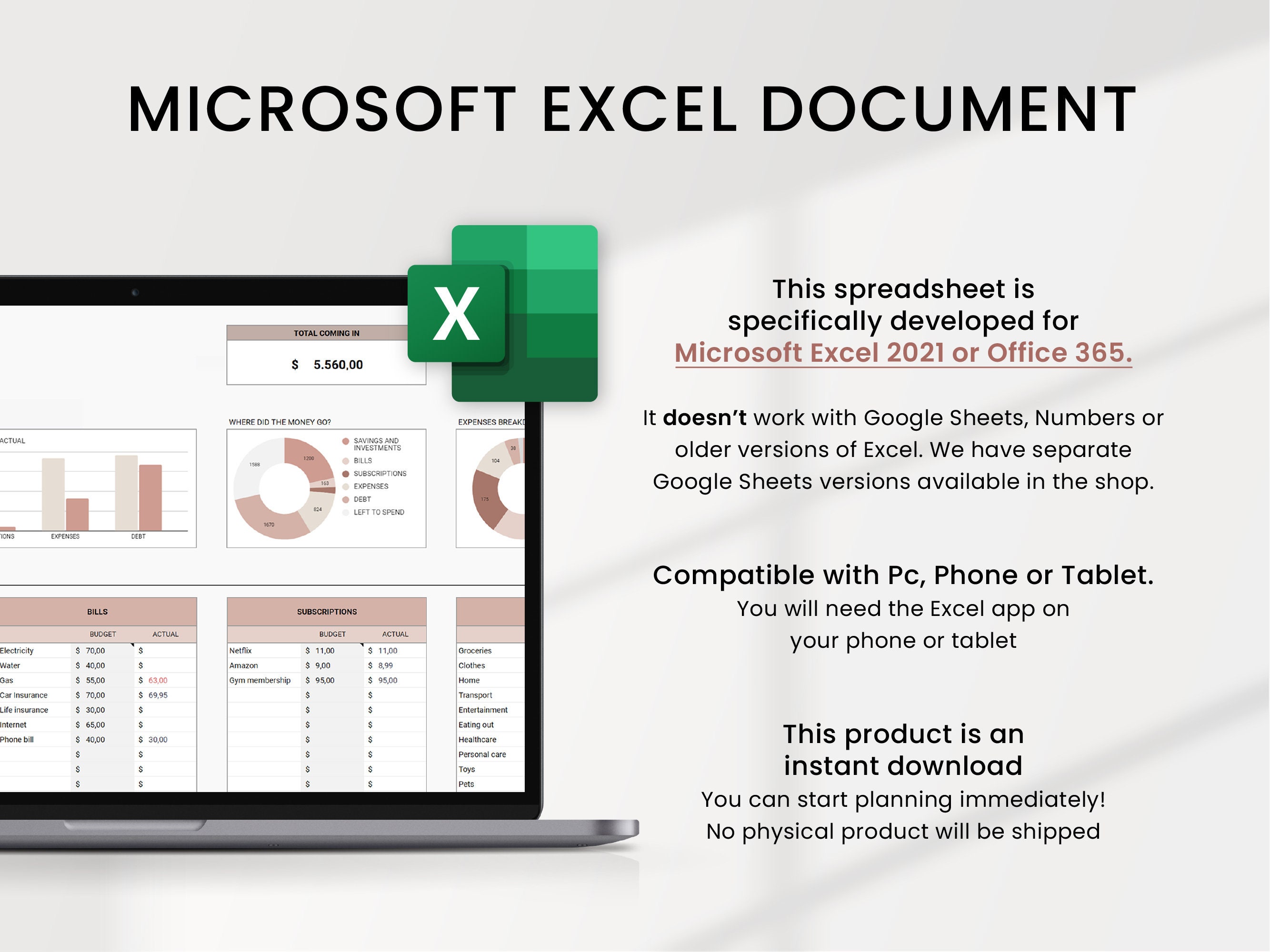 Fortnightly Budget and Excel Template, Bimonthly Budget Planner, Semi ...