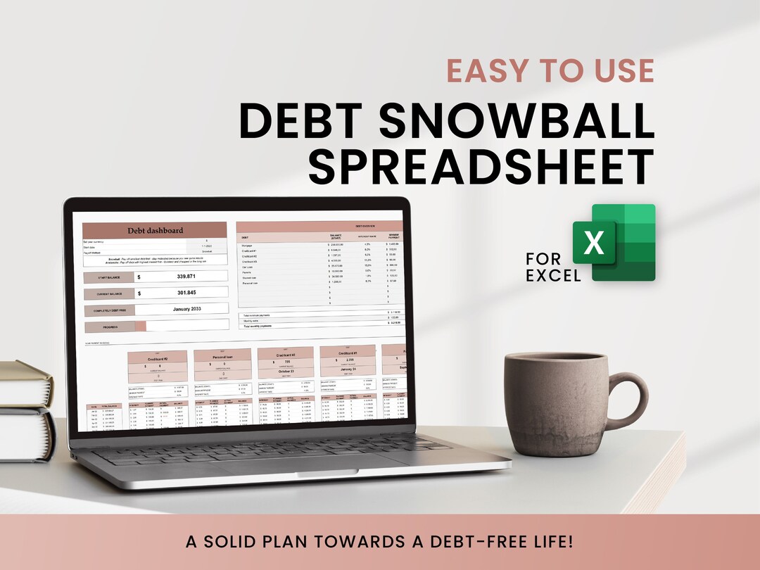 Debt Snowball Spreadsheet Excel, Creditcard and Mortgage Debt Payoff ...
