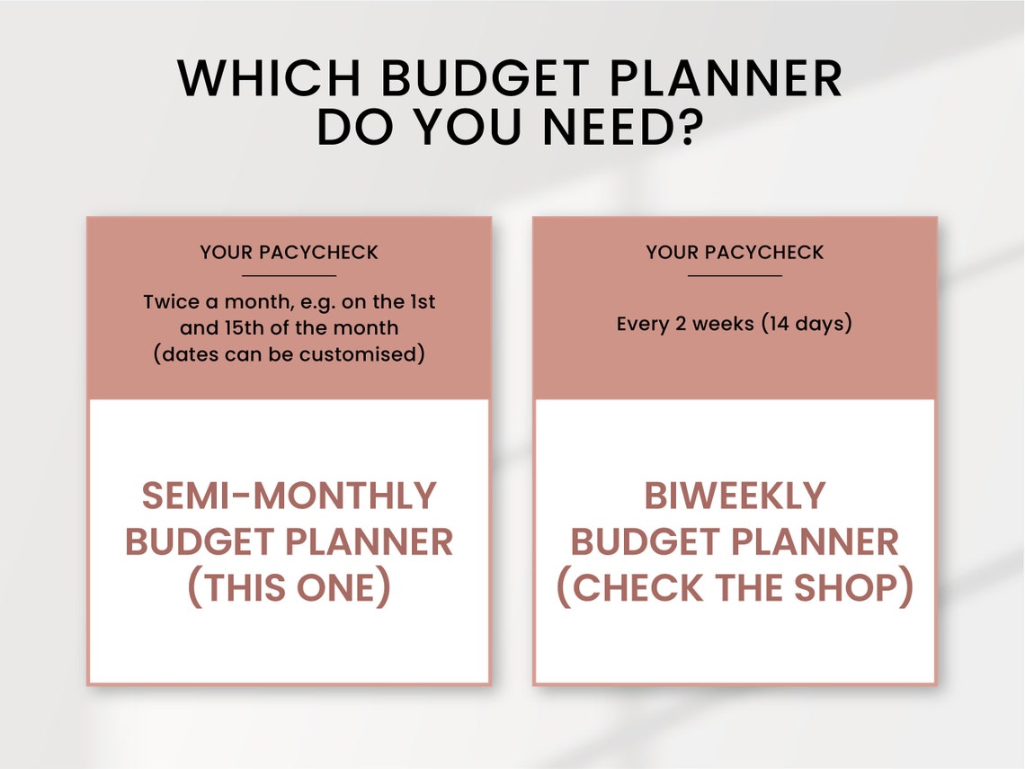 Fortnightly Budget and Excel Template, Bimonthly Budget Planner, Semi ...