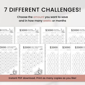3000 Savings Challenge, 3K Saving Challenge Printable, 3,000 Sinking ...