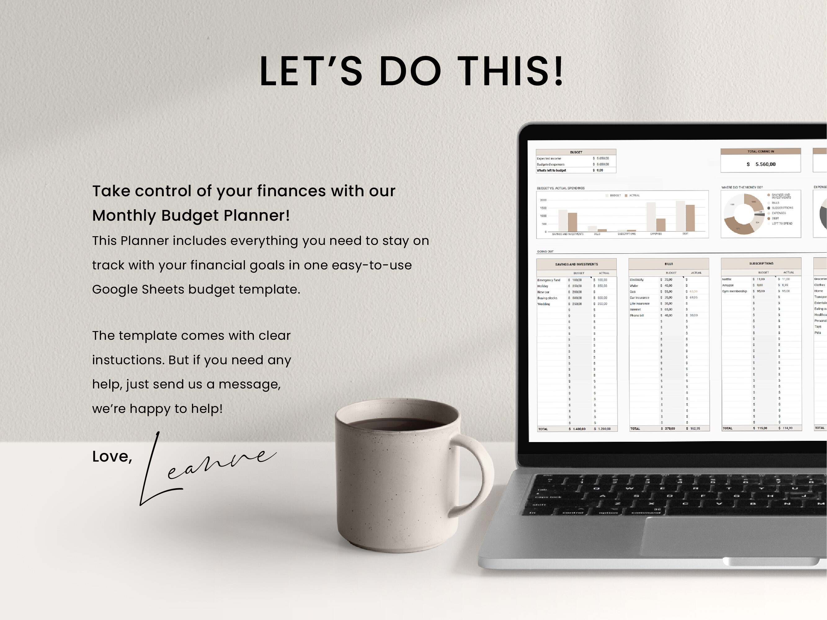 Ultimate Monthly Budget Planner, Personal Finance Spreadsheet Template ...