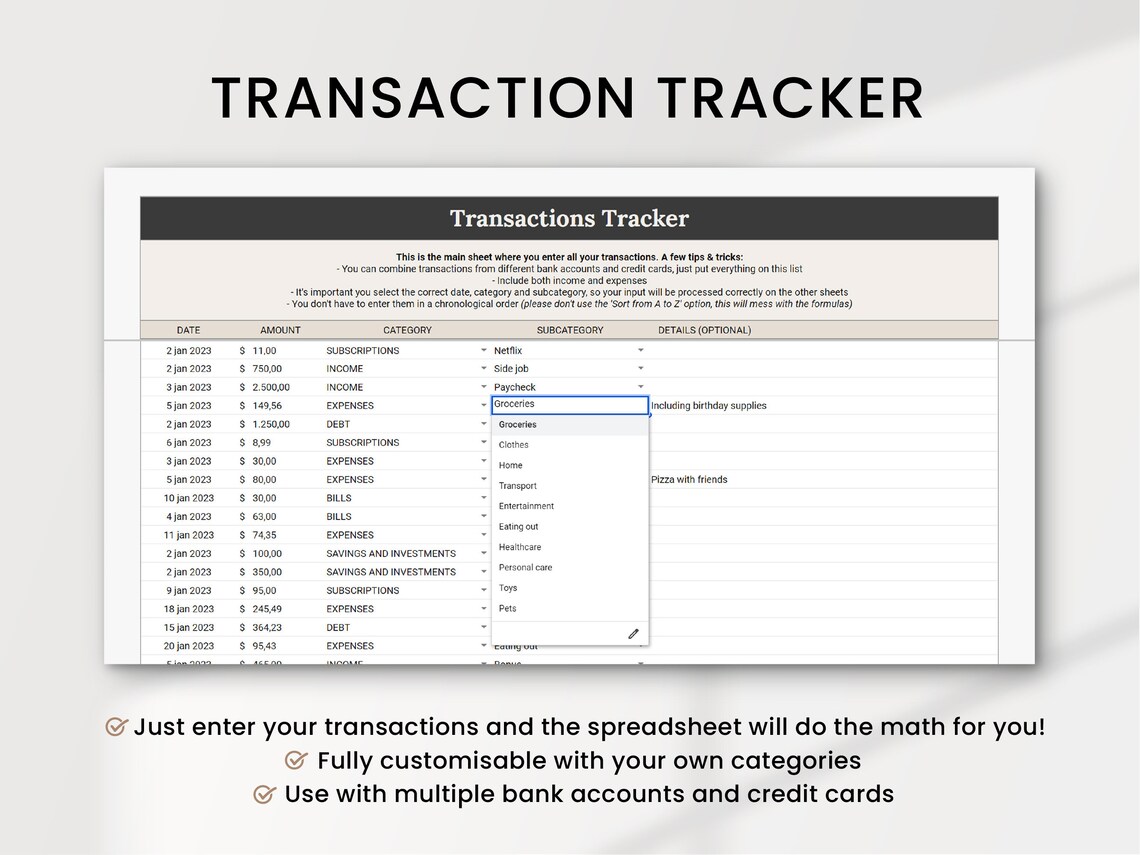 Ultimate Monthly Budget Planner, Personal Finance Spreadsheet Template ...