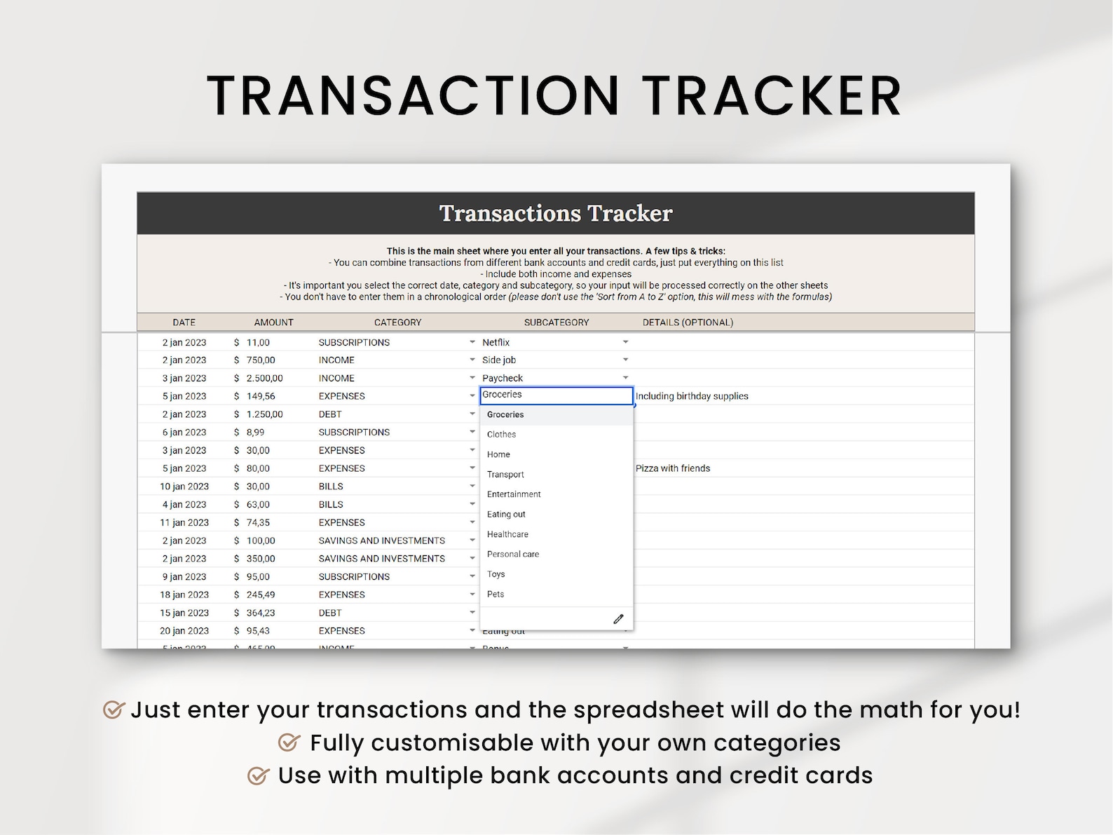 Ultimate Monthly Budget Planner, Personal Finance Spreadsheet Template ...