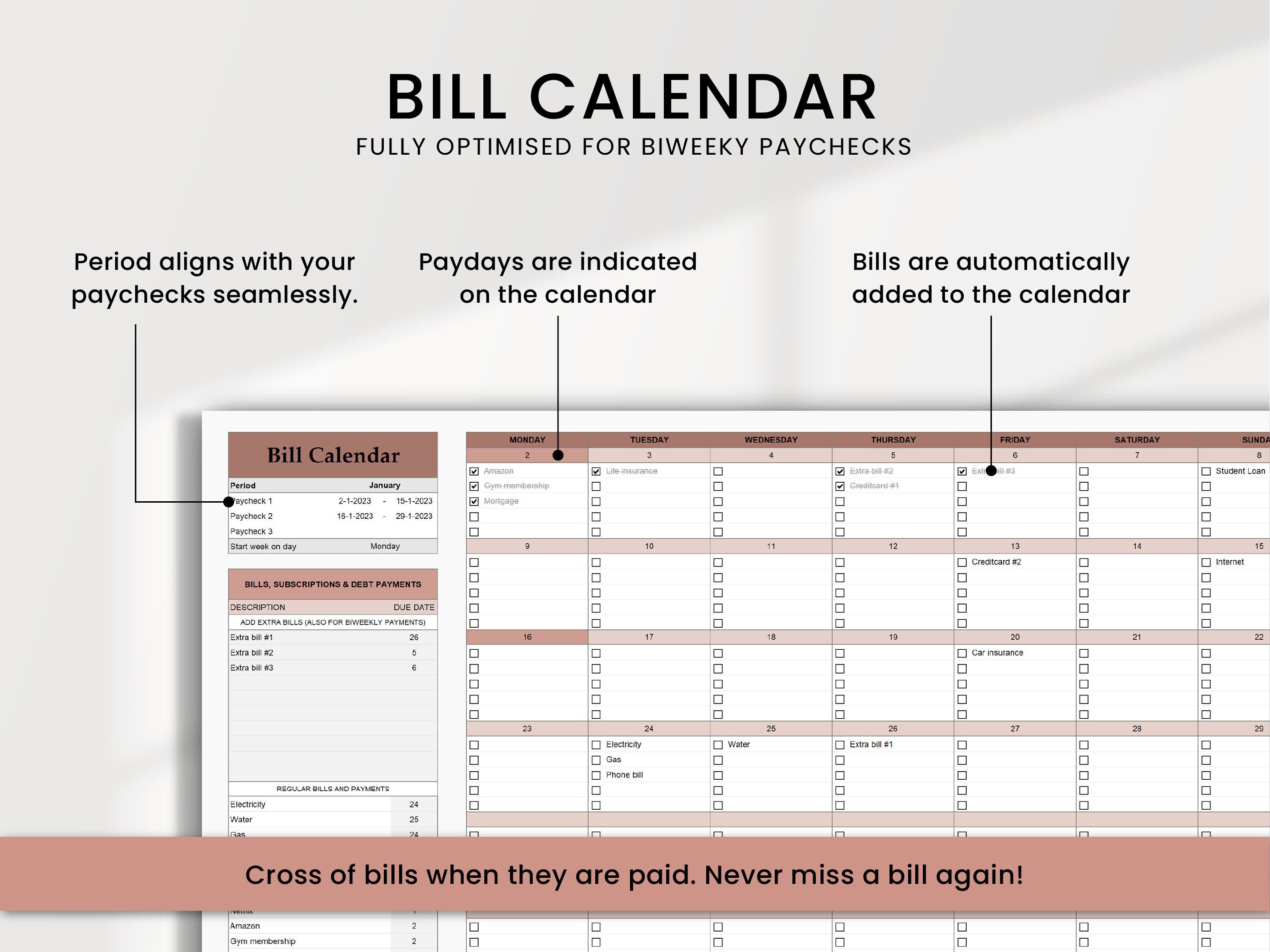Biweekly Budget Template, Bi-weekly Google Sheets Spreadsheet, Bi ...