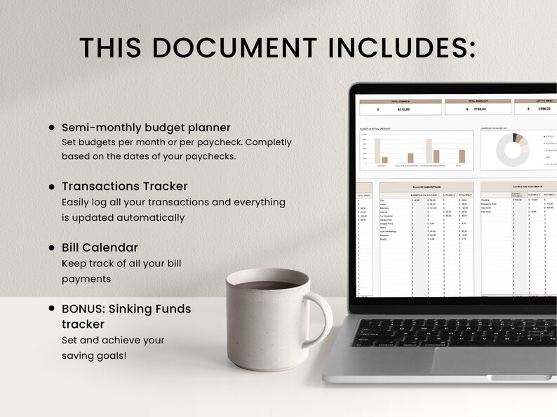 Semi-monthly Budget Planner Incl. Semi Monthly Savings Tracker ...