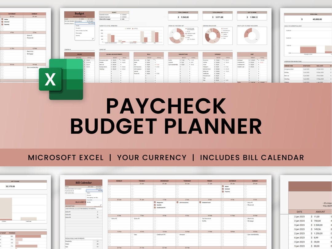 Paycheck Budget Template, Bi-weekly Finance Planner, Pay Check ...