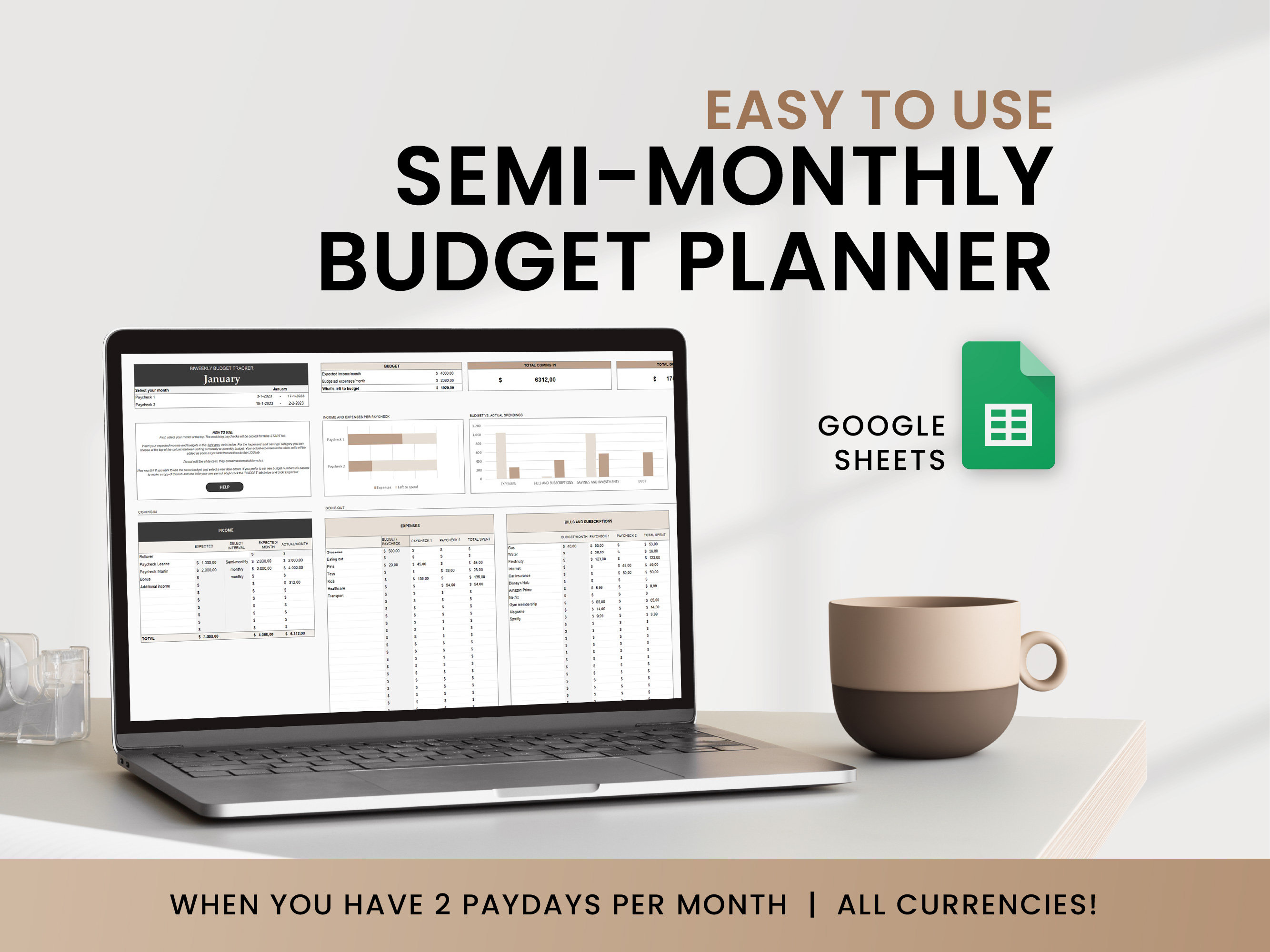 Semi-monthly Budget Planner. Bi-monthly Budget Planner Optimised for ...