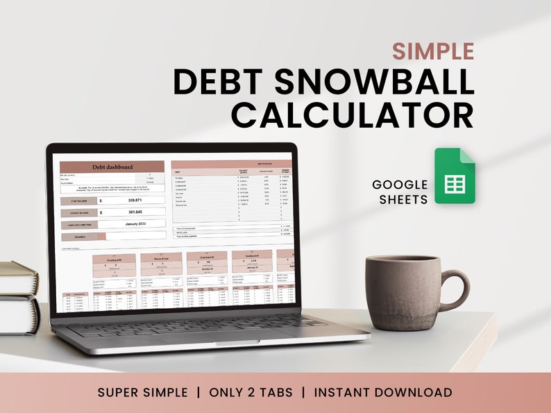 Debt Snowball Sheet, Credit Card Payoff Tracker, Pink Debt Calculator ...