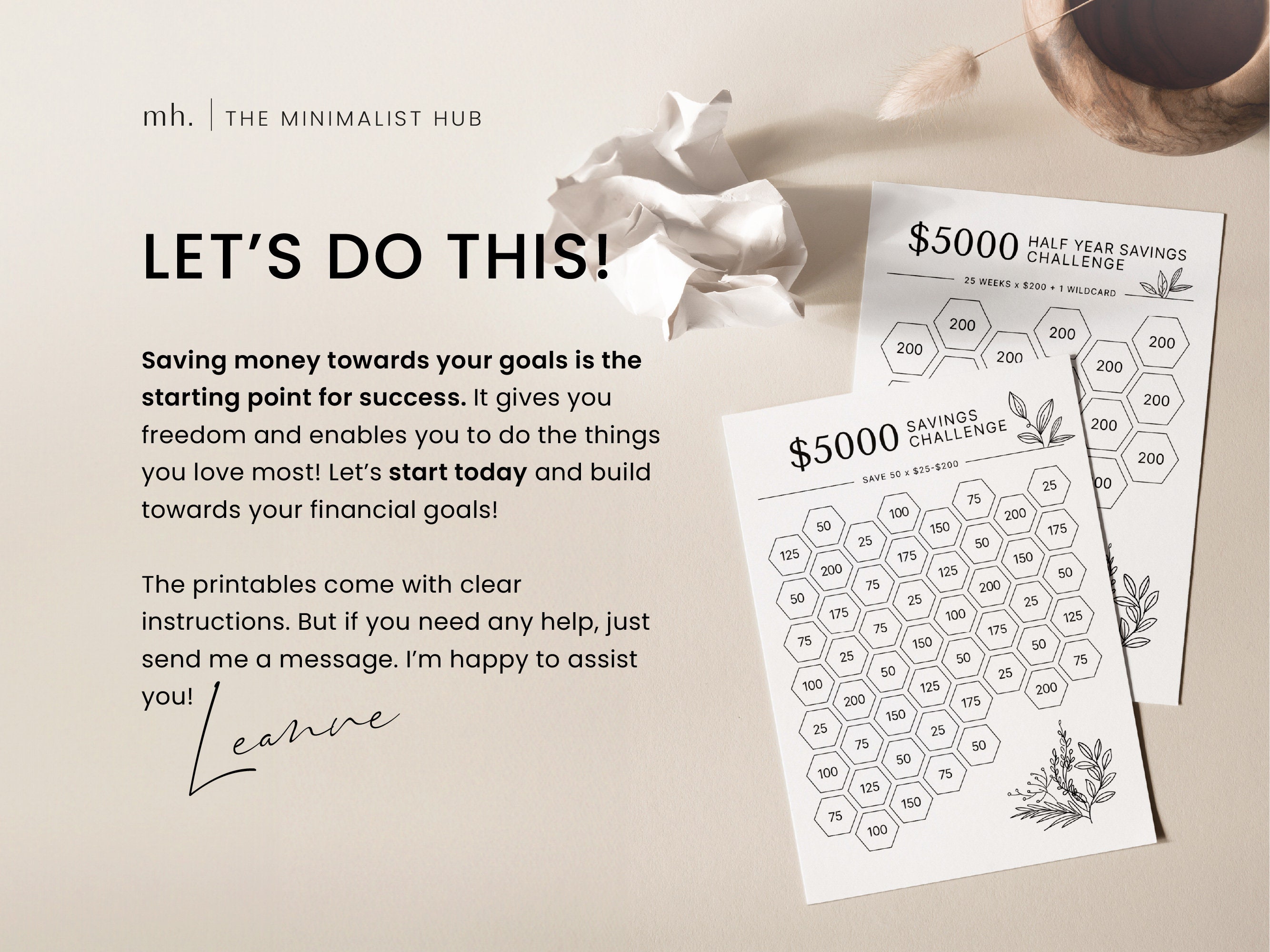5K Saving Challenge Printable, 5K Emergency Fund Challenge, 5000 ...