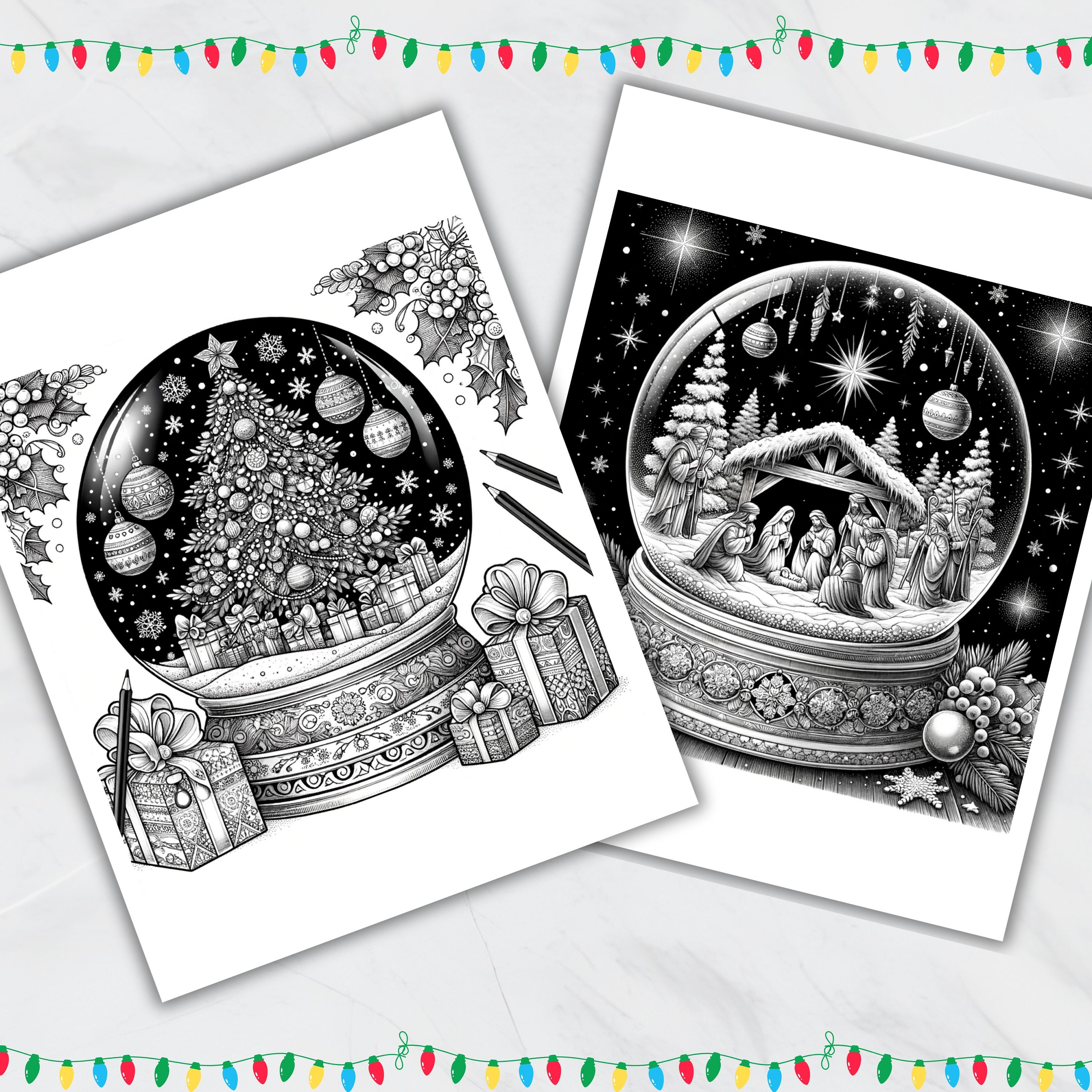Printable Christmas Snow Globe Coloring Pages Christmas Coloring Pages ...