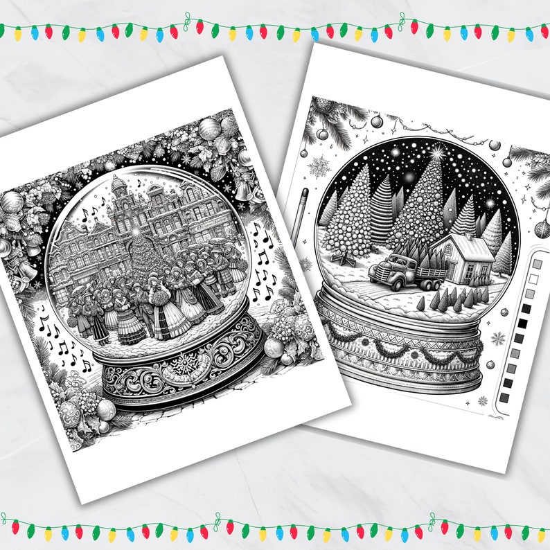 Printable Christmas Snow Globe Coloring Pages Christmas Coloring Pages ...