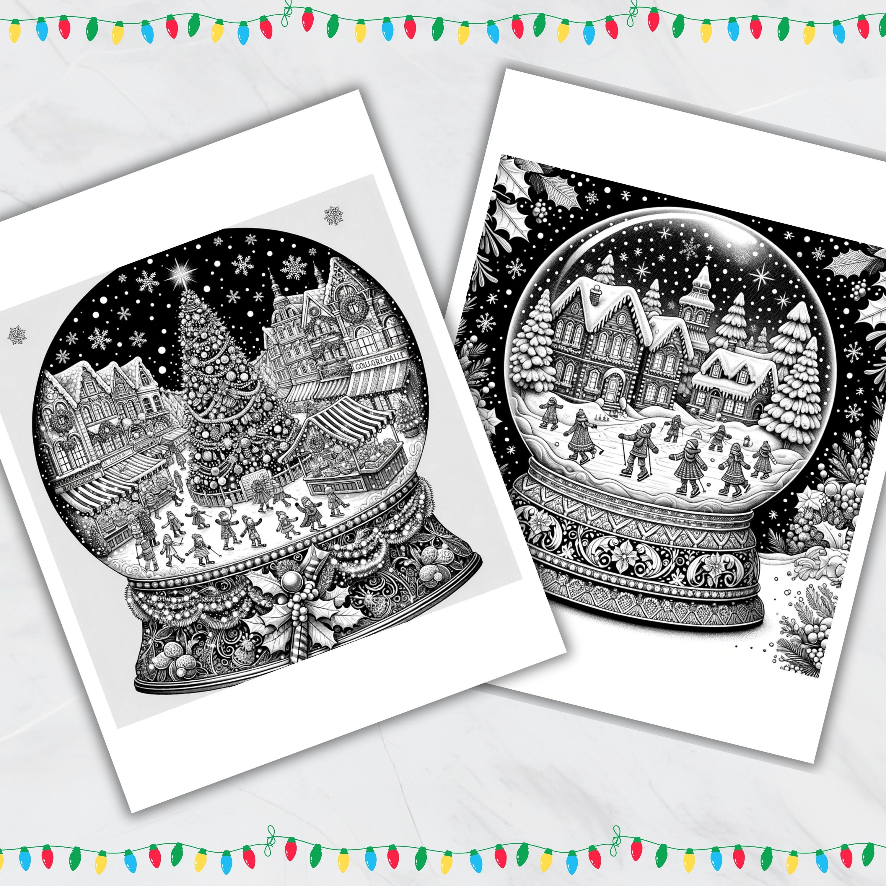Printable Christmas Snow Globe Coloring Pages Christmas Coloring Pages ...