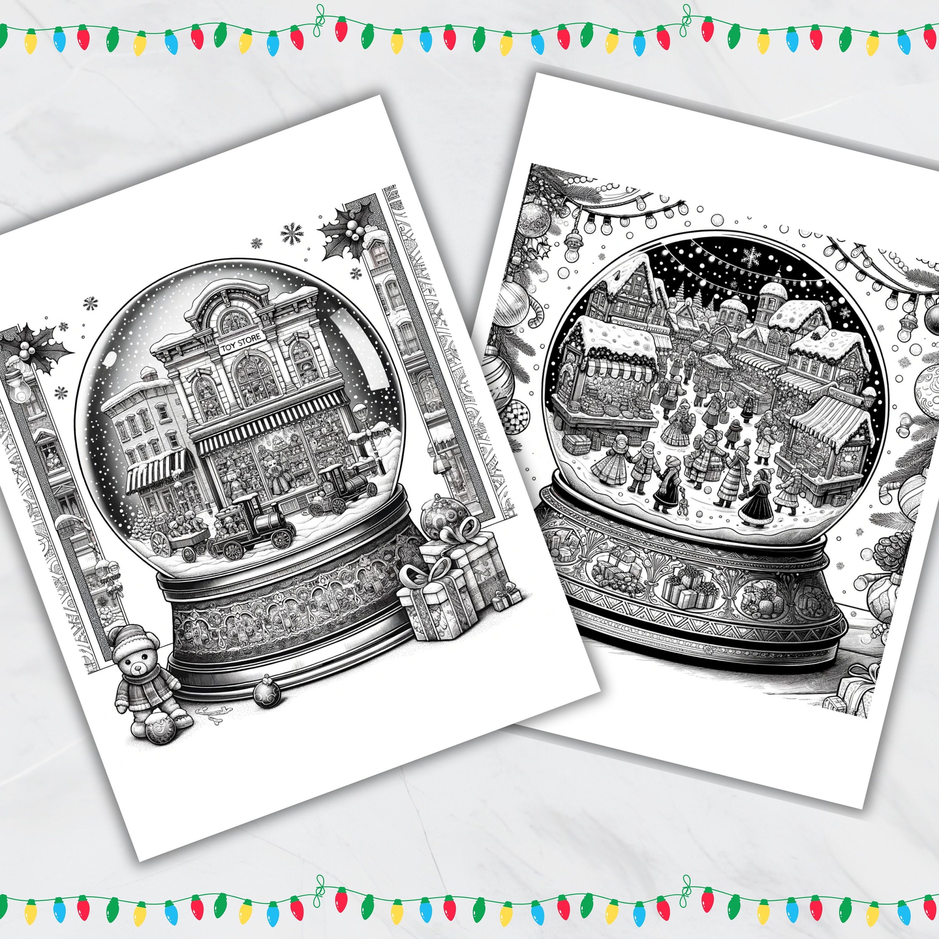 Printable Christmas Snow Globe Coloring Pages Christmas Coloring Pages ...