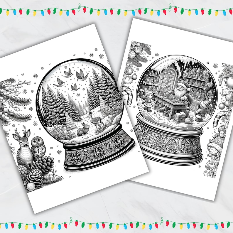 Printable Christmas Snow Globe Coloring Pages Christmas Coloring Pages ...