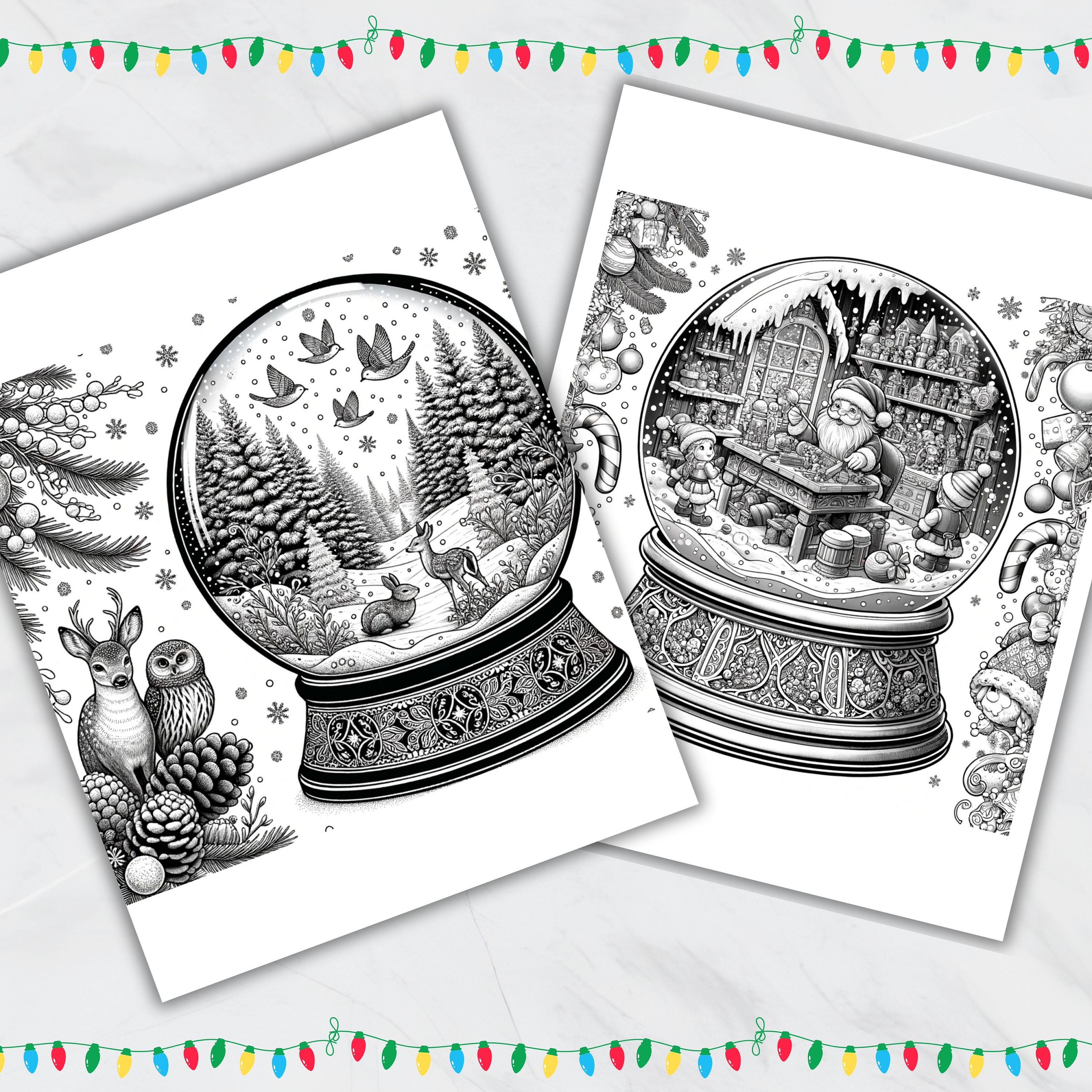 Printable Christmas Snow Globe Coloring Pages Christmas Coloring Pages ...