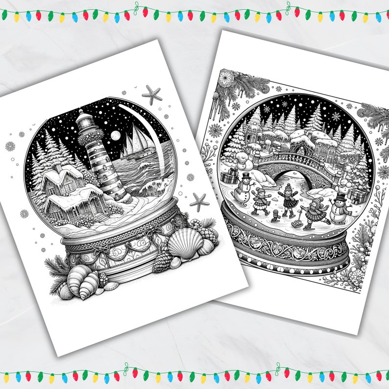 Printable Christmas Snow Globe Coloring Pages Christmas Coloring Pages ...
