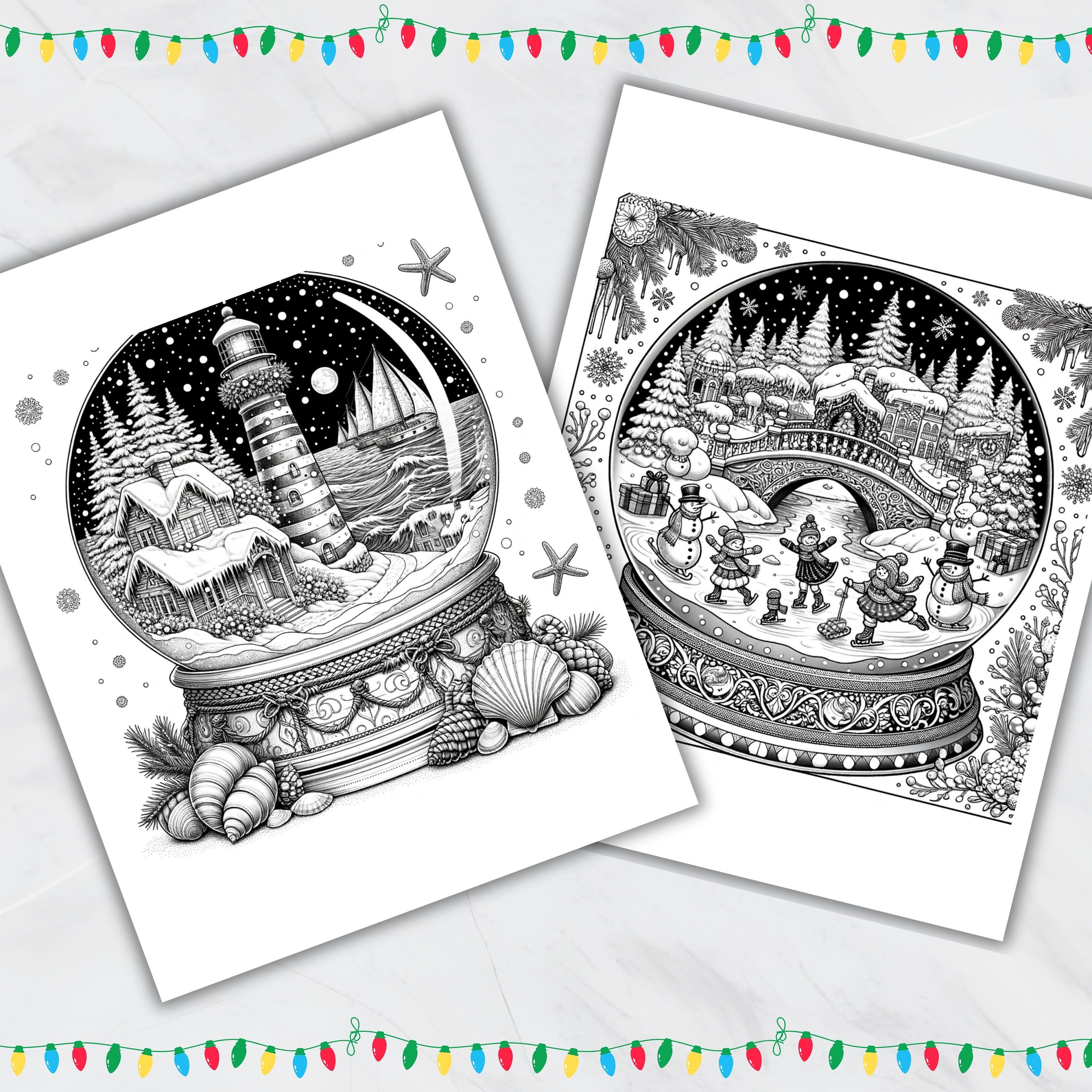Printable Christmas Snow Globe Coloring Pages Christmas Coloring Pages ...