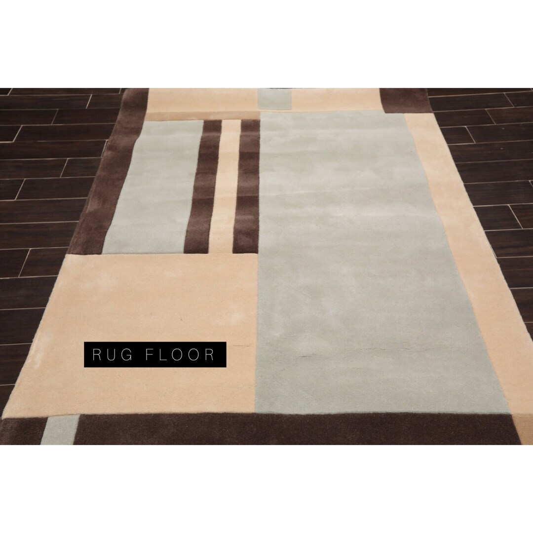 New Generation Modern Design Grey Wool Multi Colour Cut Hand Made Hand ...