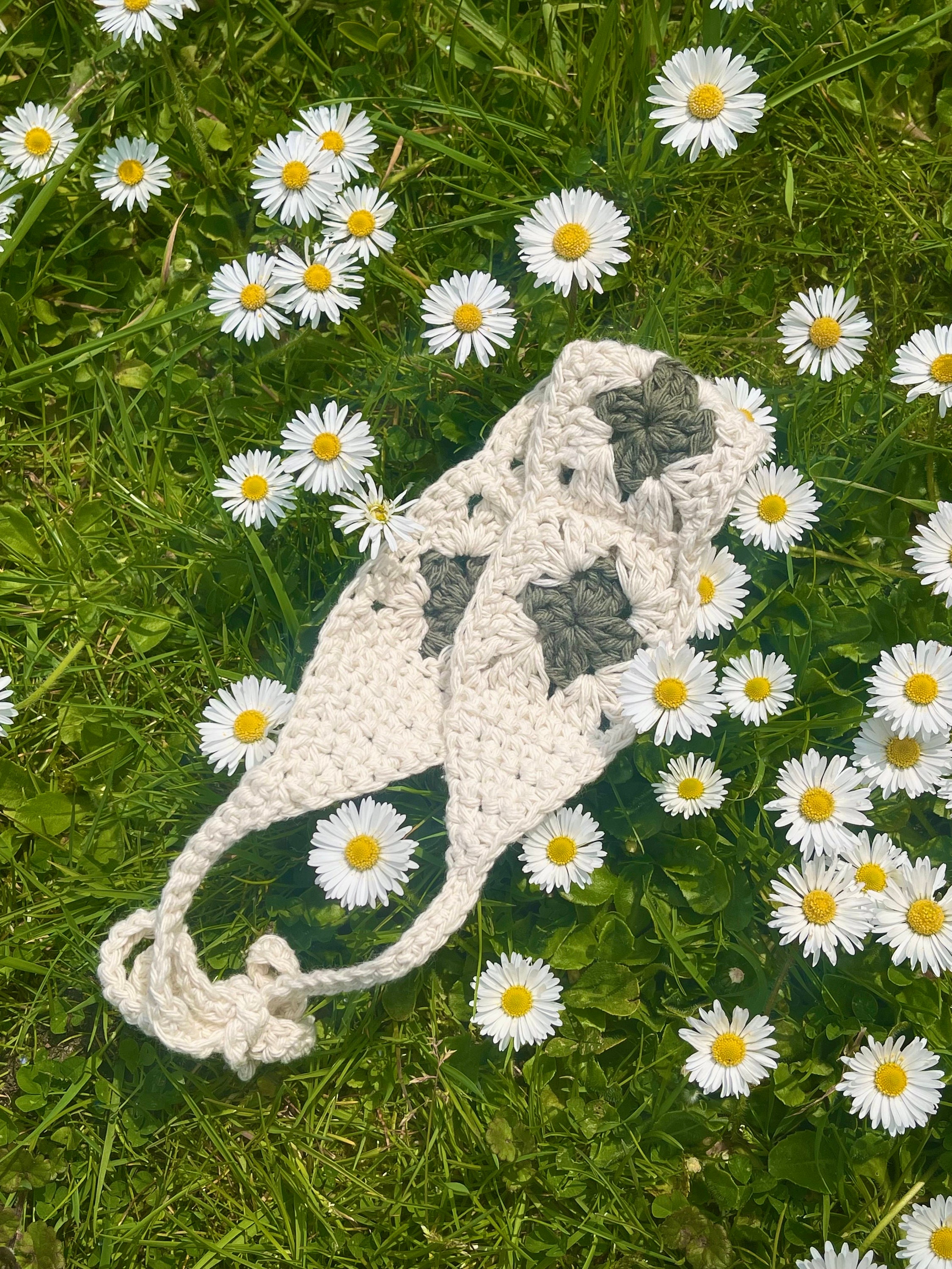 Crochet Tie Headband Handmade Flower Headband Crochet Headband Tie