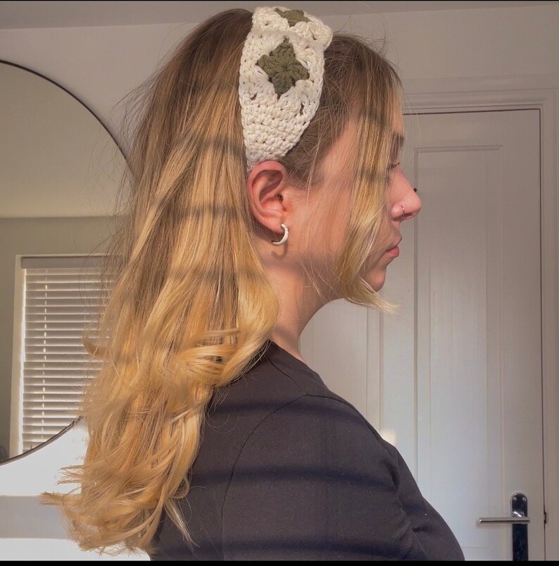 Crochet Tie Headband, Handmade Flower Headband, Crochet Headband, Tie ...