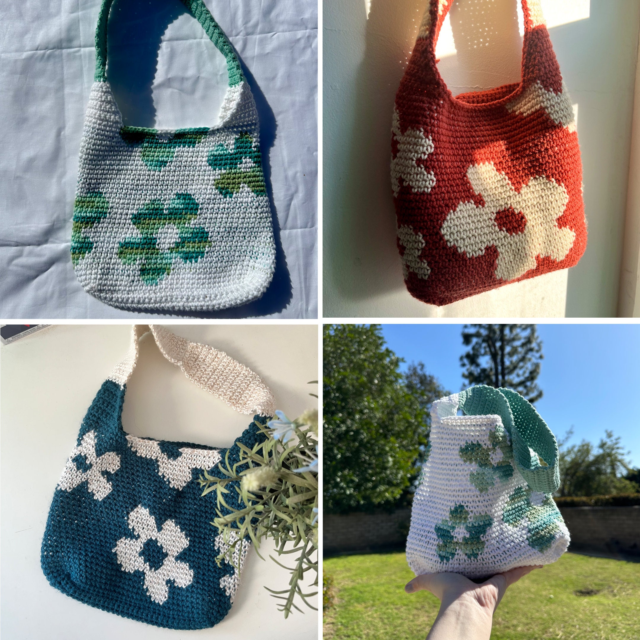 Crochet Flower Bag Pattern – Beginner Friendly Bloom (PDF Pattern) - Etsy