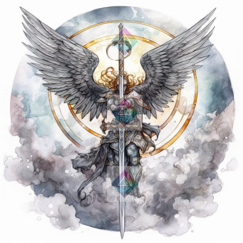 Angel God Wing Sword Clipart 12 High Quality Jpgs Digital Paper ...