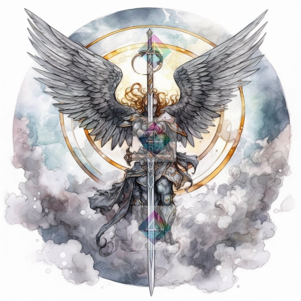 Angel God Wing Sword Clipart 12 High Quality Jpgs Digital Paper ...