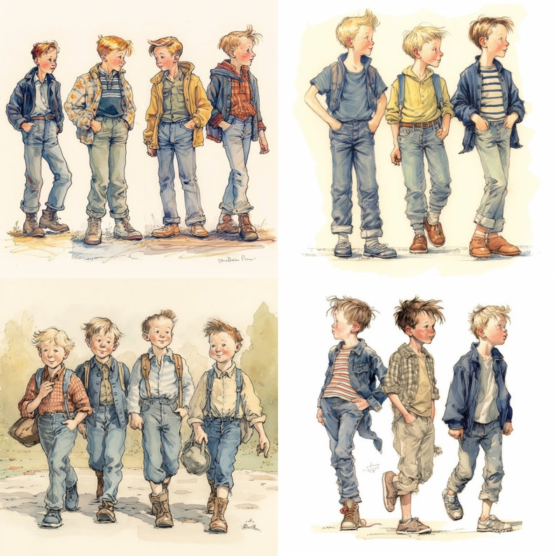 Page Boys Clipart Instant Download JPEG File 300 Dpi 4K - Etsy