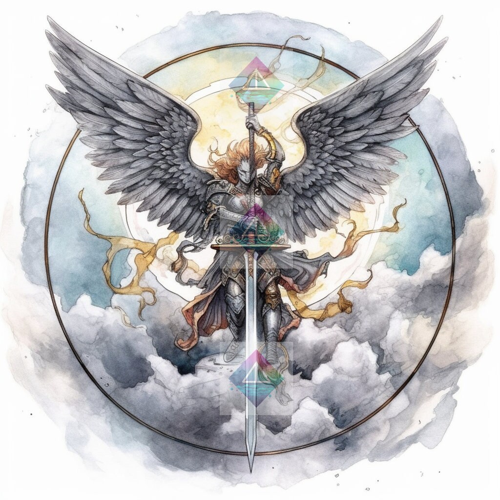 Angel God Wing Sword Clipart 12 High Quality Jpgs Digital Paper ...