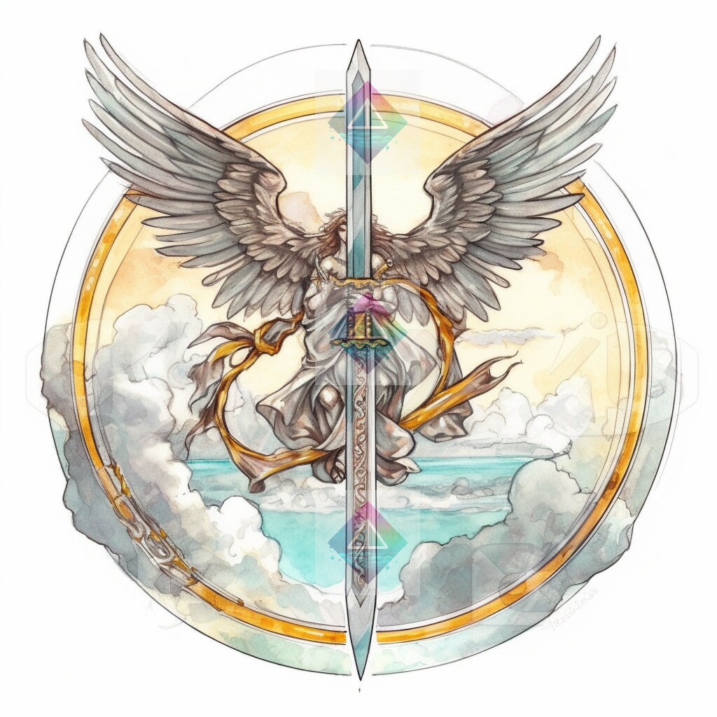 Angel God Wing Sword Clipart 12 High Quality Jpgs Digital Paper ...
