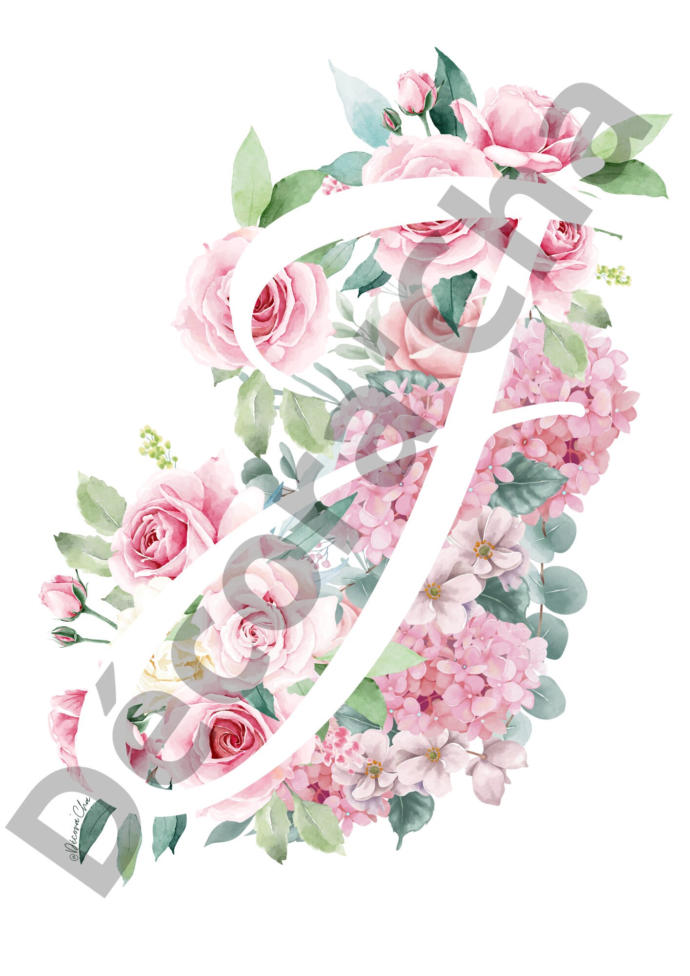 Poster Letter Collection floral Alphabet 1 to - Etsy
