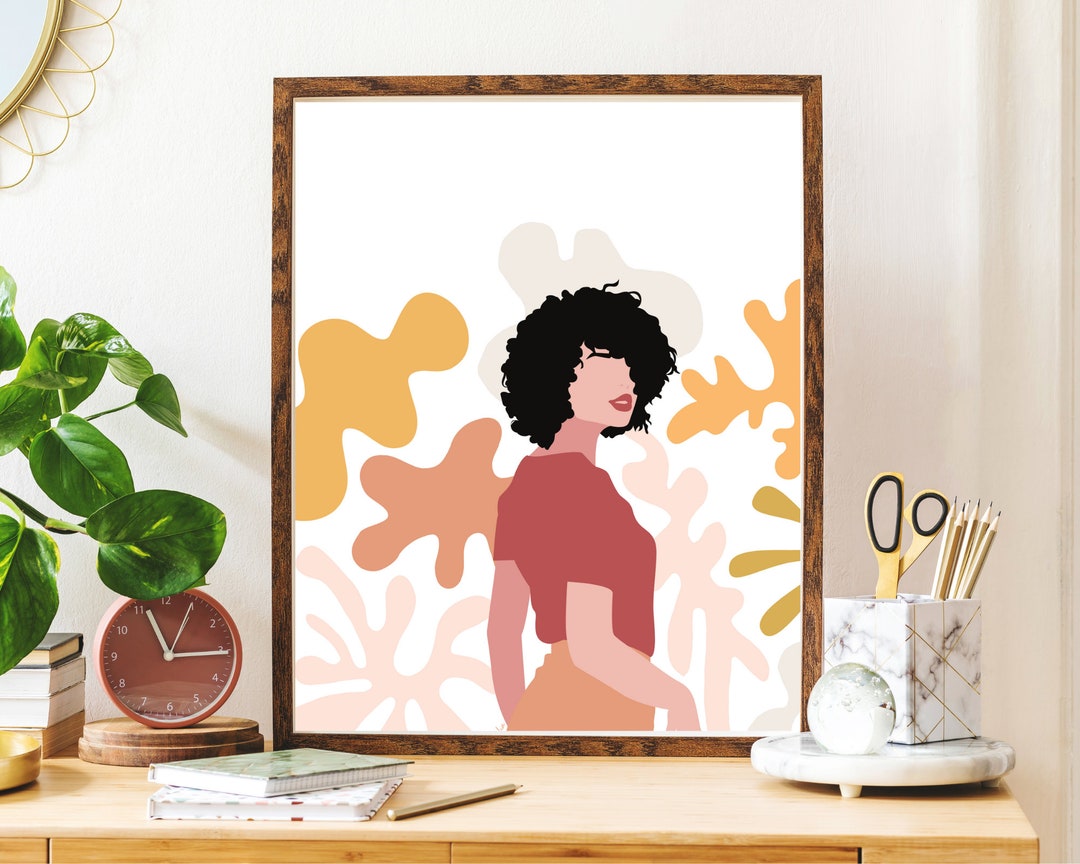 Wall Poster Collection women Orange/yellow to Print and Frame A4 Wall ...