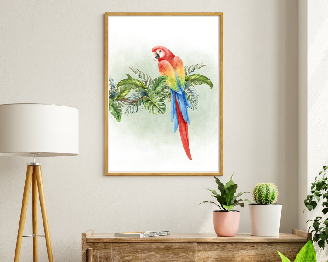 Wall Poster parrot A4 to Print and Frame Wall Decoration Interior ...