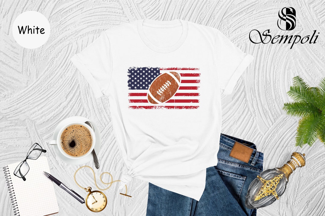 American Flag Football Shirt, Football Flag Shirt, Patriotic Football T ...